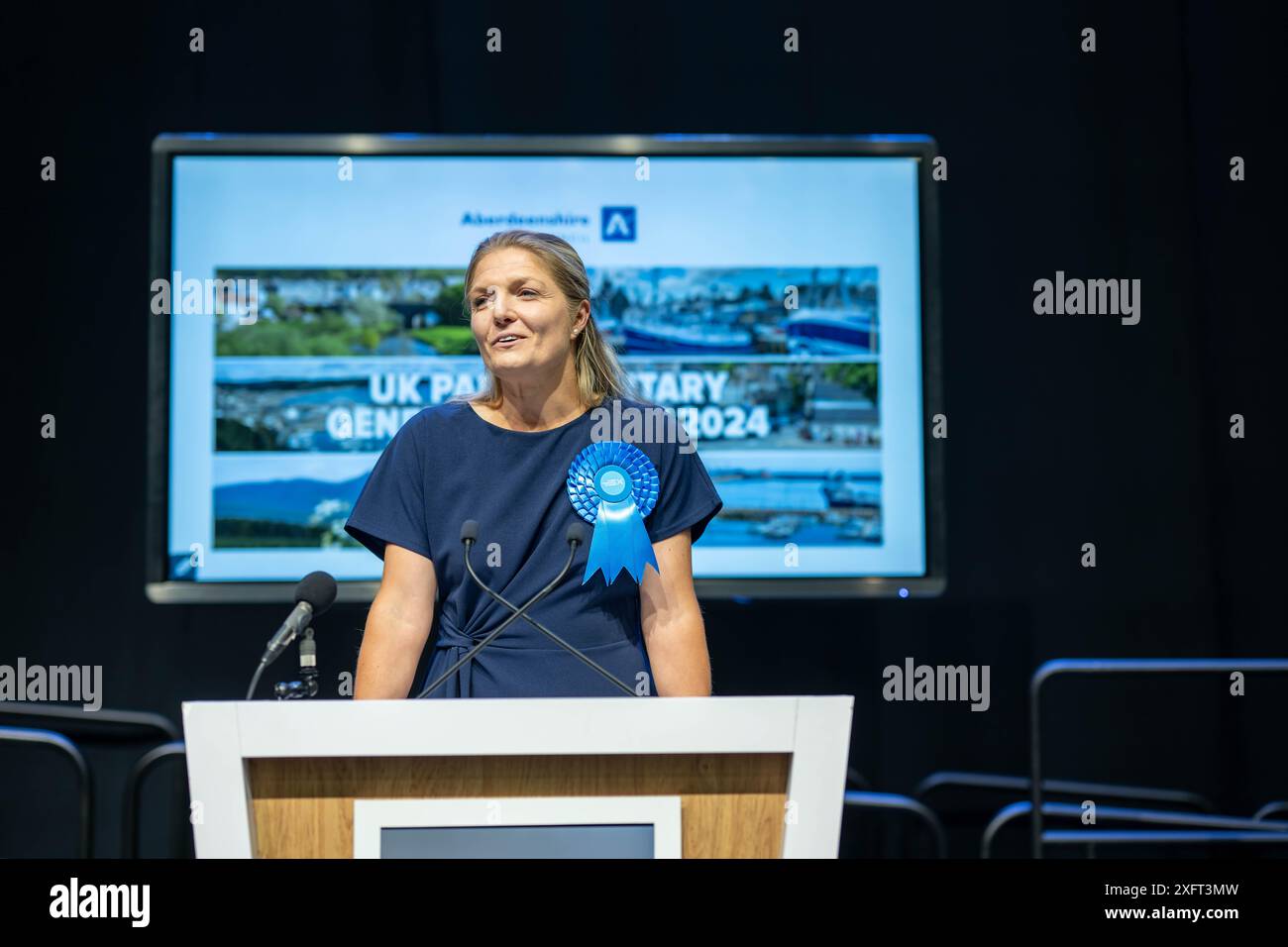 Scottish Conservative Party candidate Harriet Cross gives a speech ...