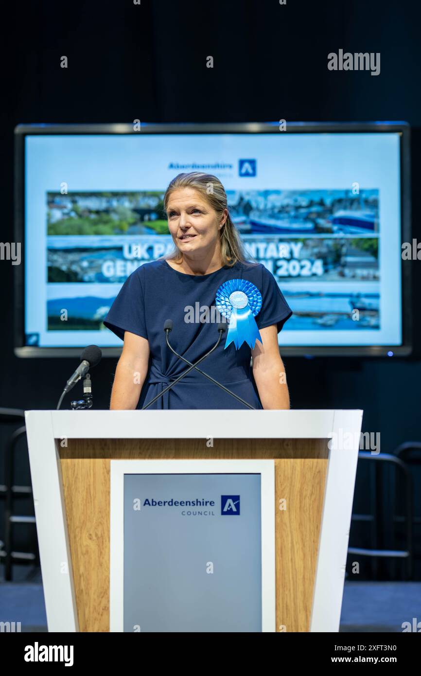 Scottish Conservative Party candidate Harriet Cross gives a speech ...