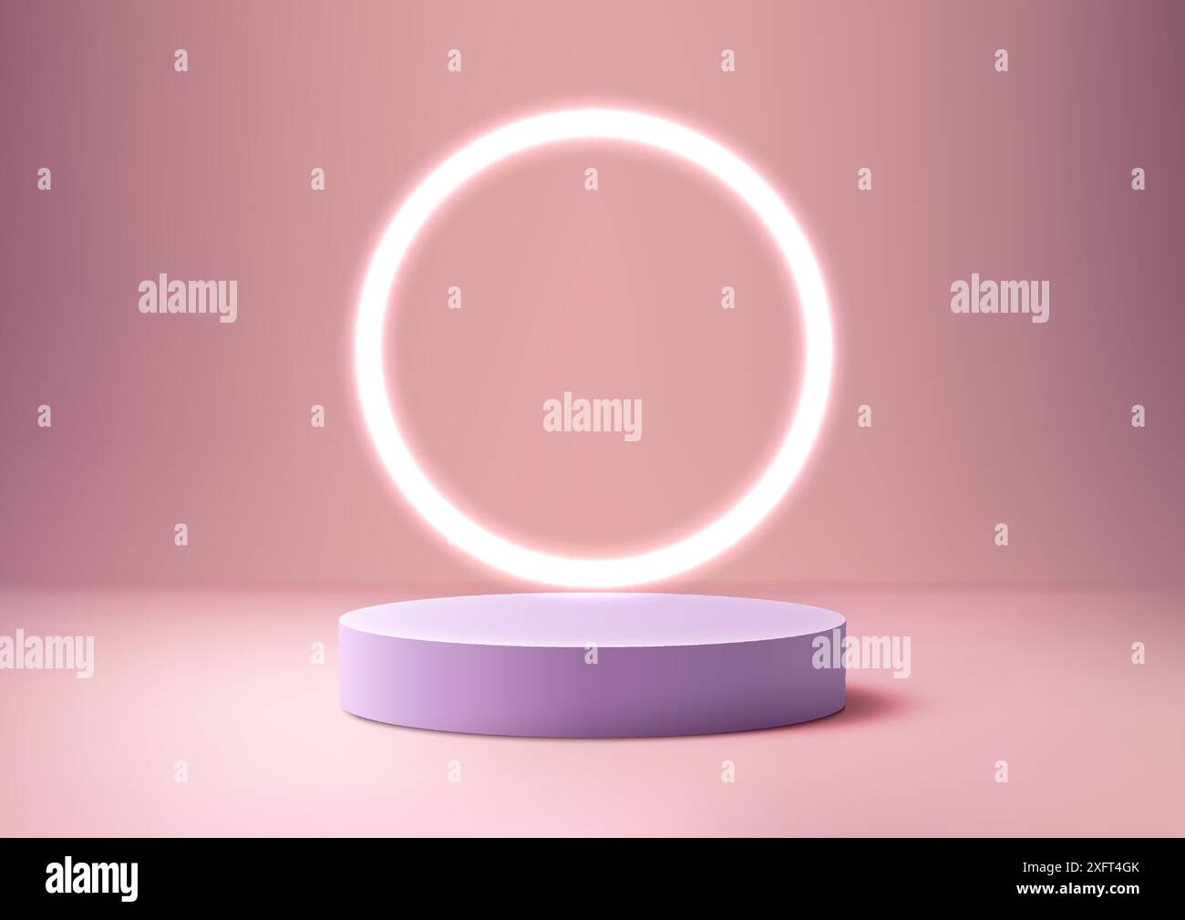 Minimalist podium neon round hi-res stock photography and images - Alamy