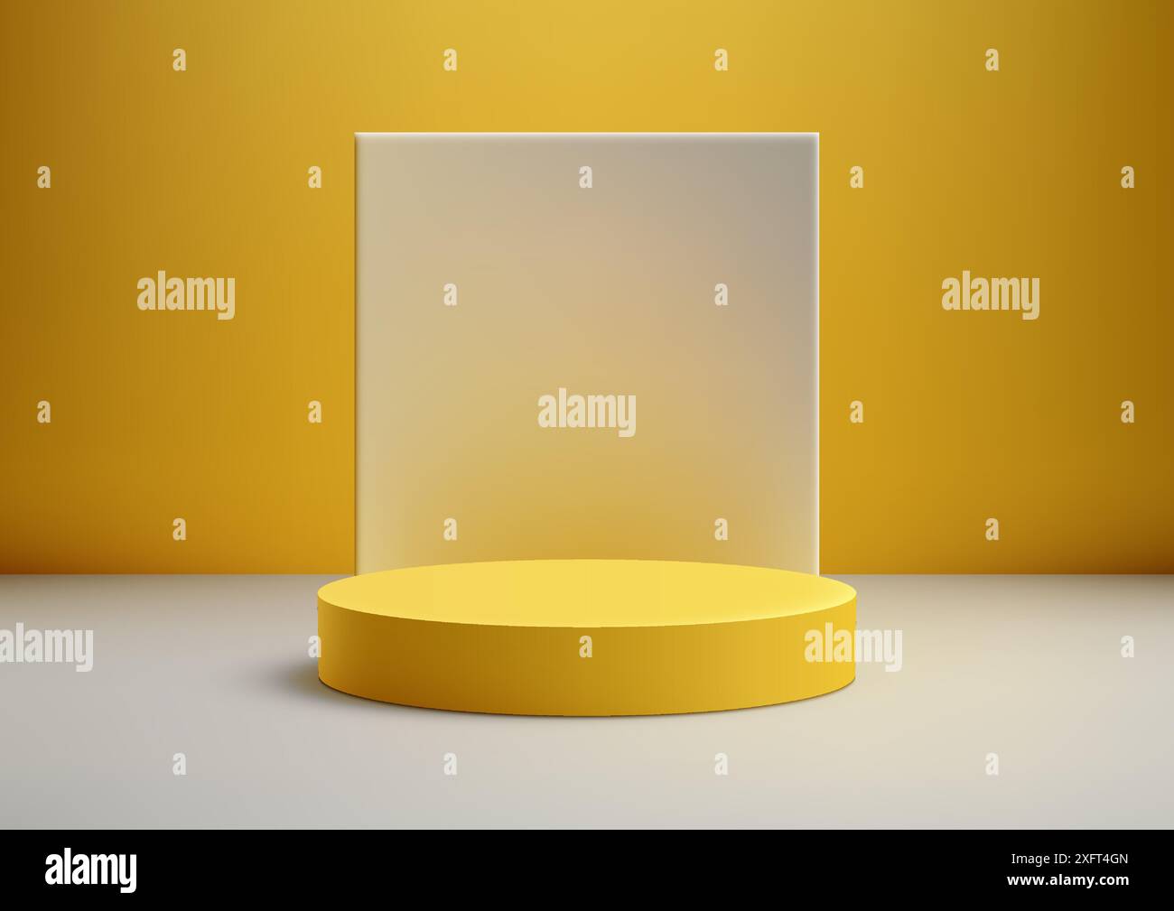 Minimal Modern 3D Yellow Podium with White Backdrop for Product Display ...