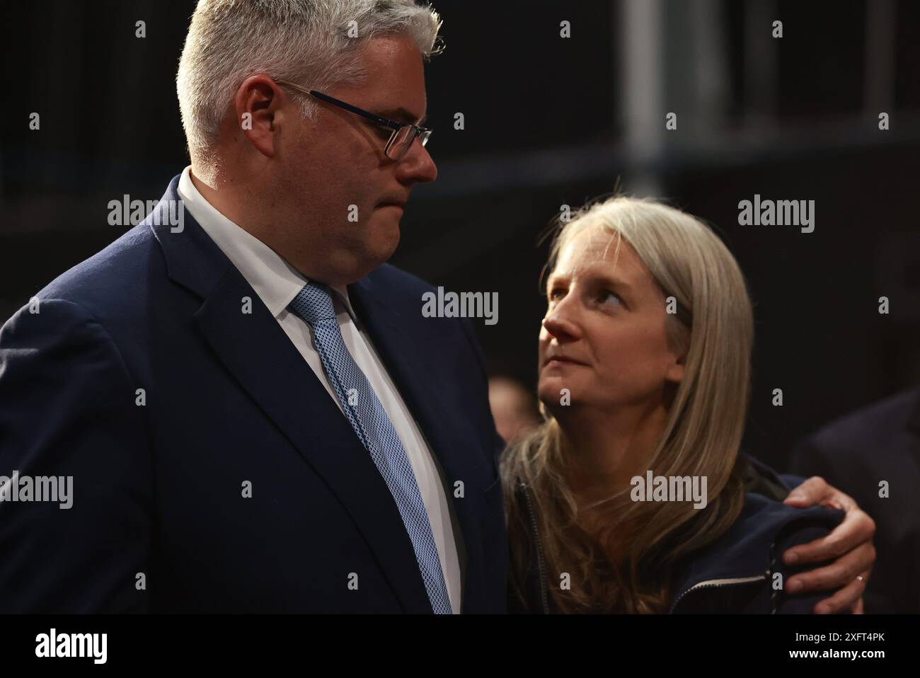 DUP leader Gavin Robinson with his wife Lindsay after retaining his ...