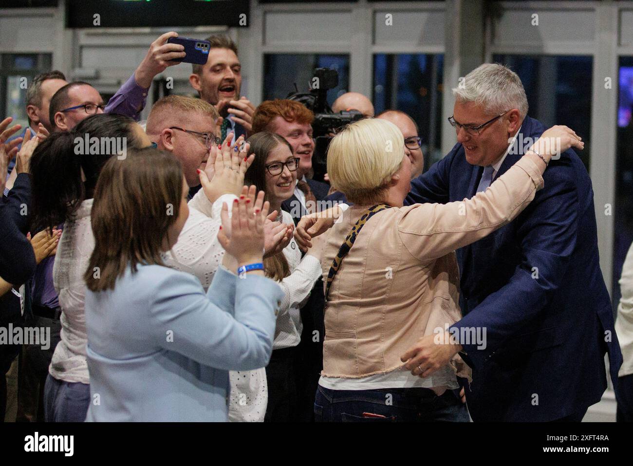 DUP leader Gavin Robinson, at the Titanic Exhibition Centre, Belfast ...
