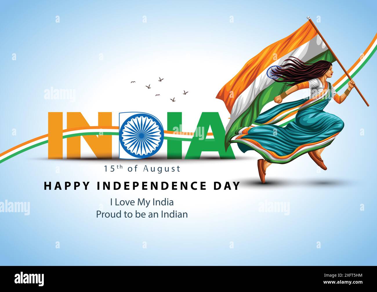 happy independence day India.15th August background. Indian woman ...