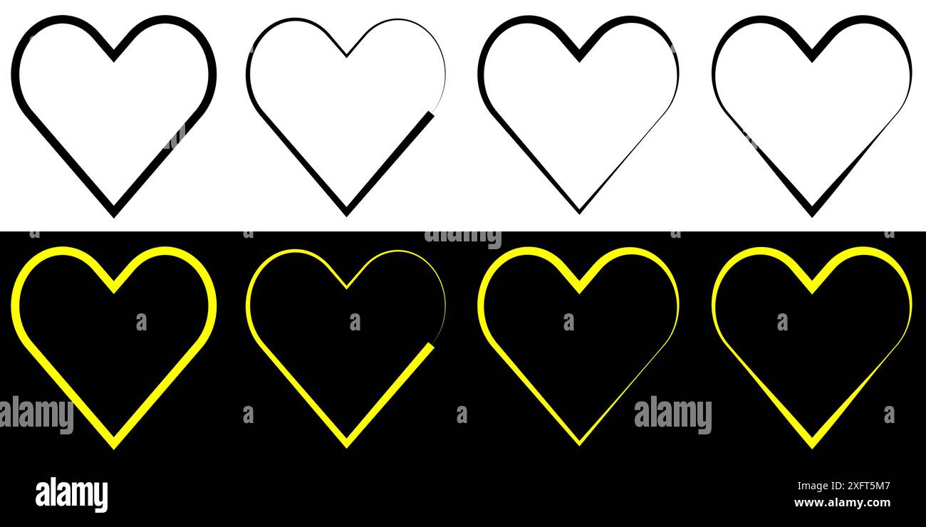 Heart outline, Heart icon. Heart shape outline vector illustration ...