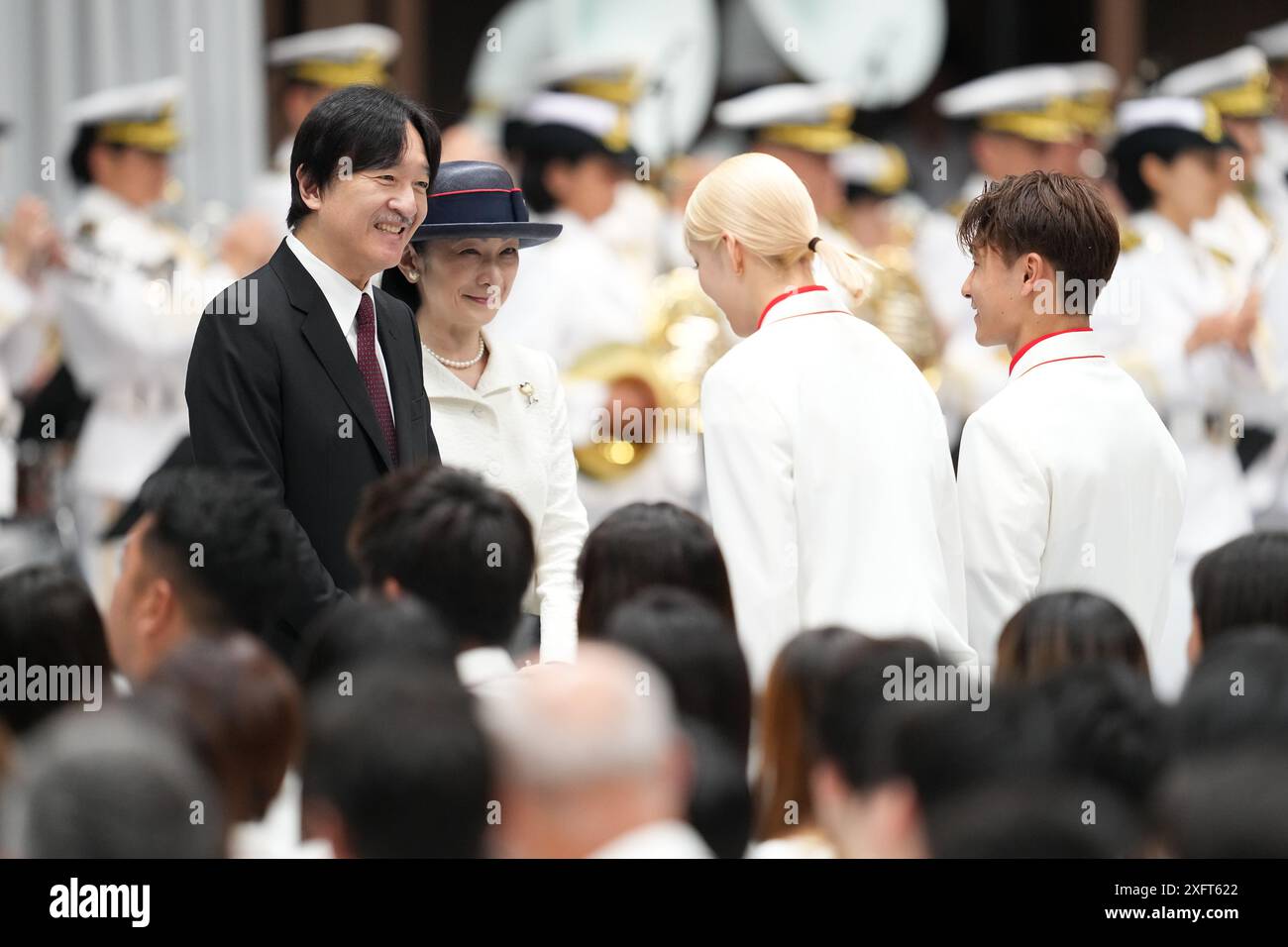 Tokyo, Japan. 5th July, 2024. (L-R) Crown Prince Akishino, Princess ...