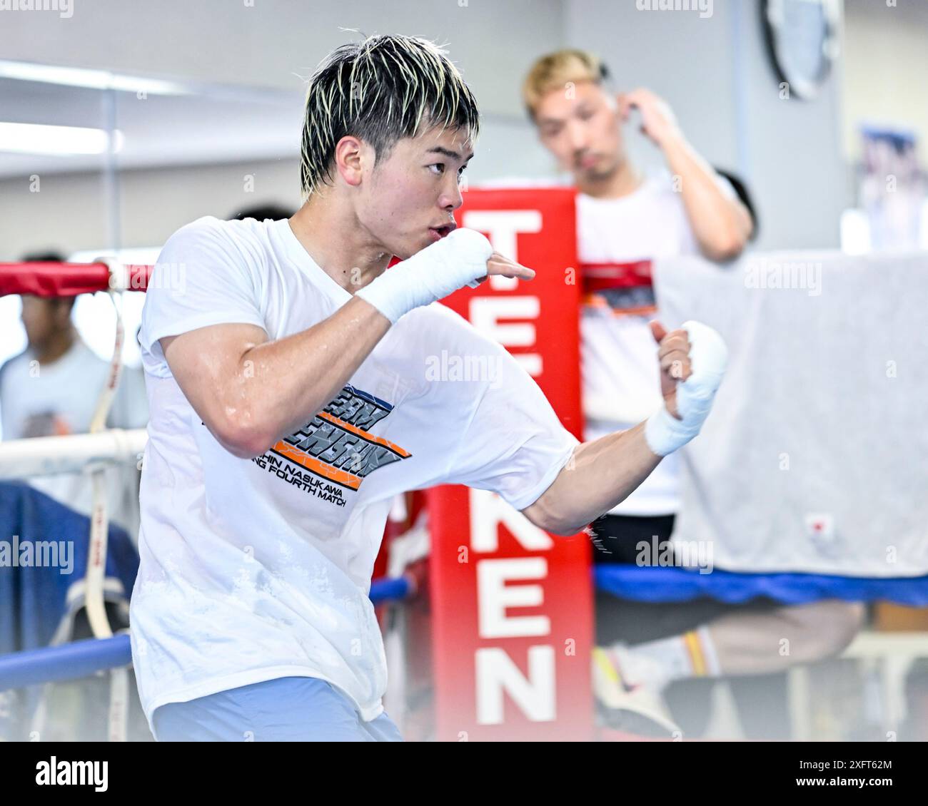 Tenshin Nasukawa, pro-boxer of Japan during a public workout at in ...