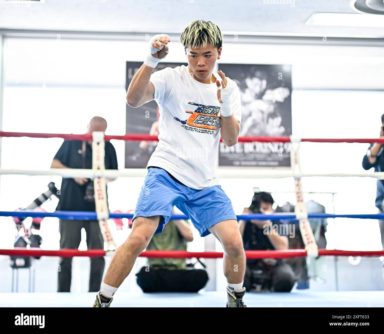 Tenshin Nasukawa, pro-boxer of Japan during a public workout at in ...