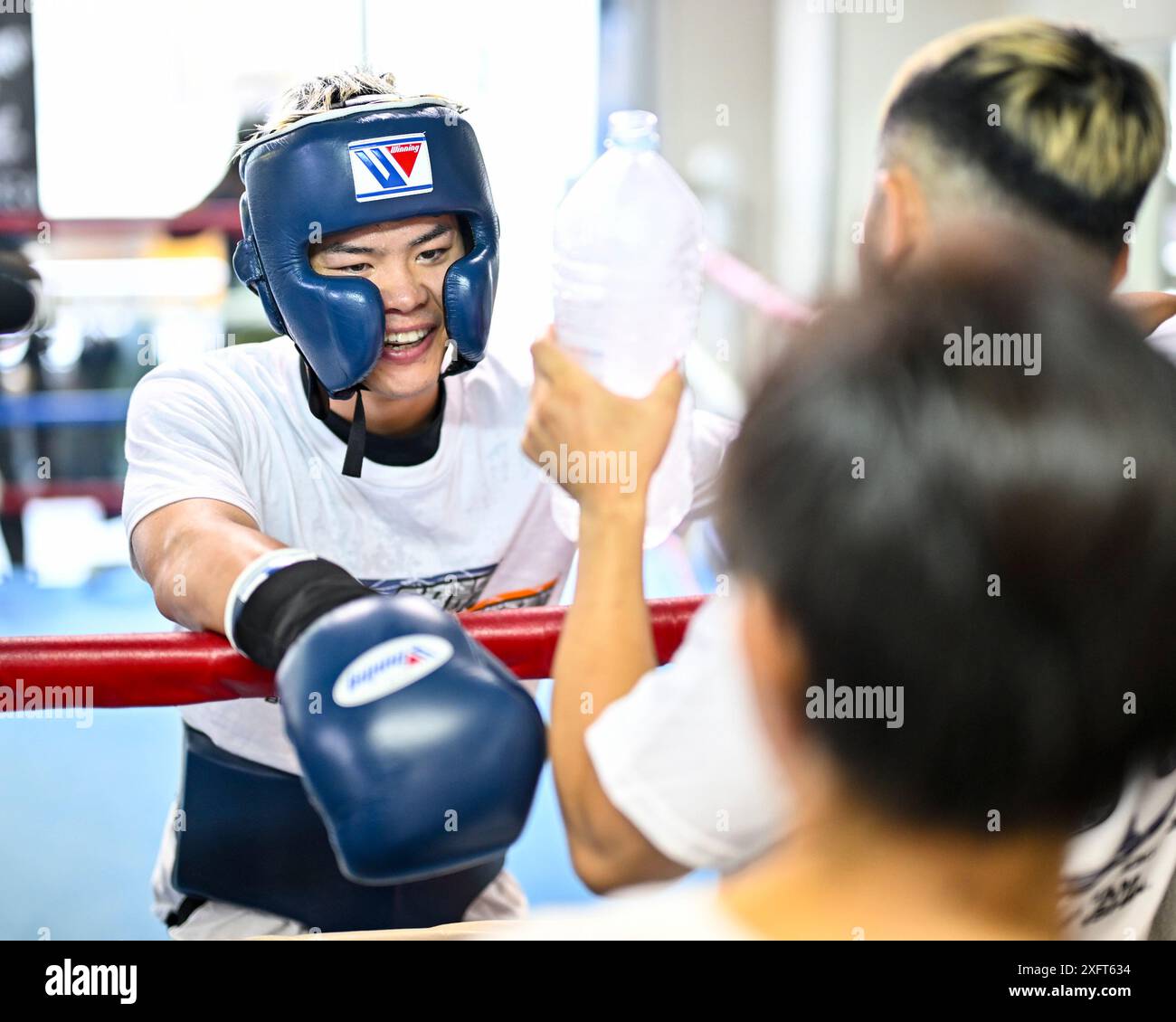 Tenshin Nasukawa, pro-boxer of Japan during a public workout at in ...