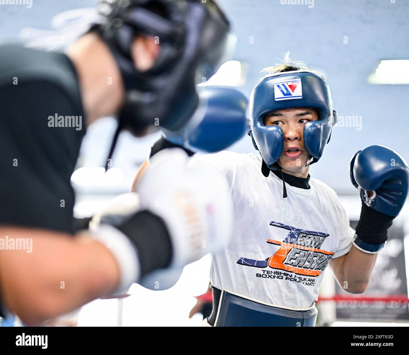 Tenshin Nasukawa, pro-boxer of Japan during a public workout at in ...