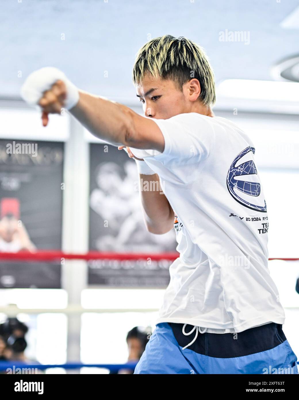 Tenshin Nasukawa, pro-boxer of Japan during a public workout at in ...