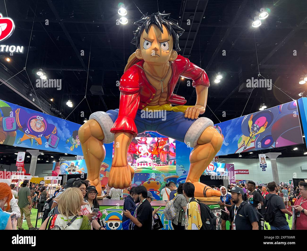 LOS ANGELES, CALOFORNIA, 4th July 2024. Statue of the Monkey D. Luffy ...