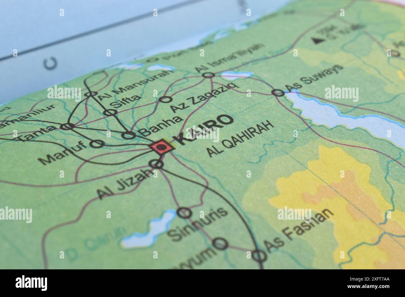 Kairo, Egypt of the World Map. Close up and selective focus. Travel ...