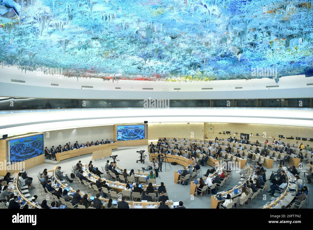 Geneva. 4th July, 2024. This photo taken on July 4, 2024 shows a view ...