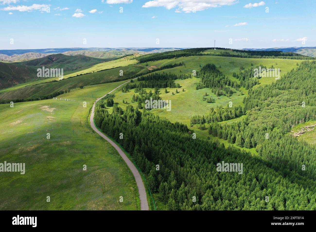 (240705) -- HOHHOT, July 5, 2024 (Xinhua) -- An aerial drone photo ...