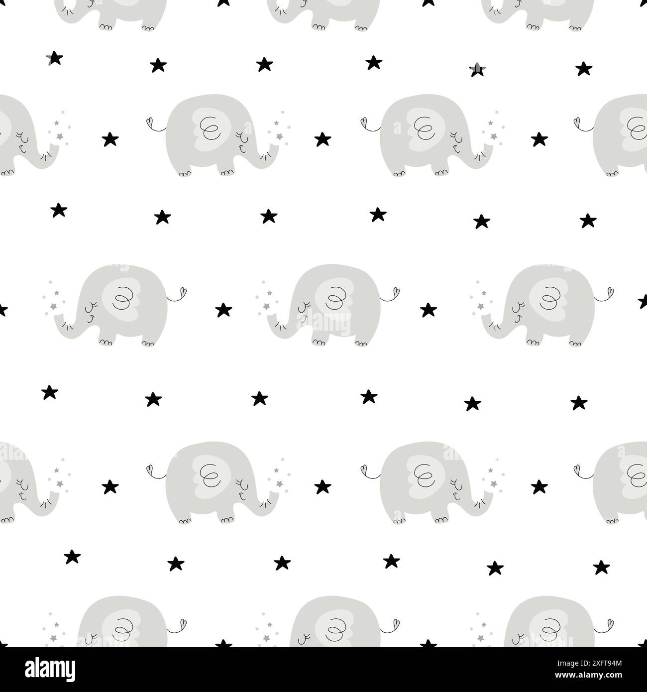 Bohemian Baby pattern with Elephant. Gender Neutral Nursery Cute ...