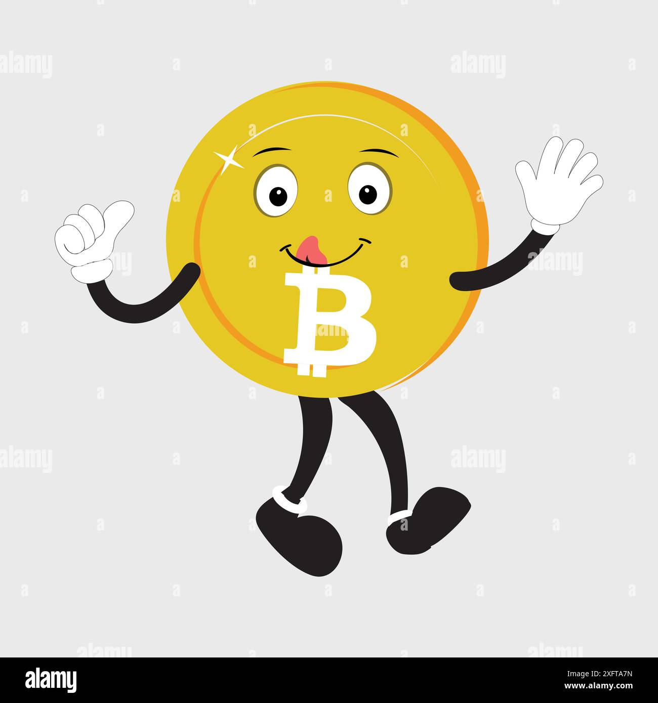 Bitcoin Crypto Currency Character Design Mascot, gestures of cute ...