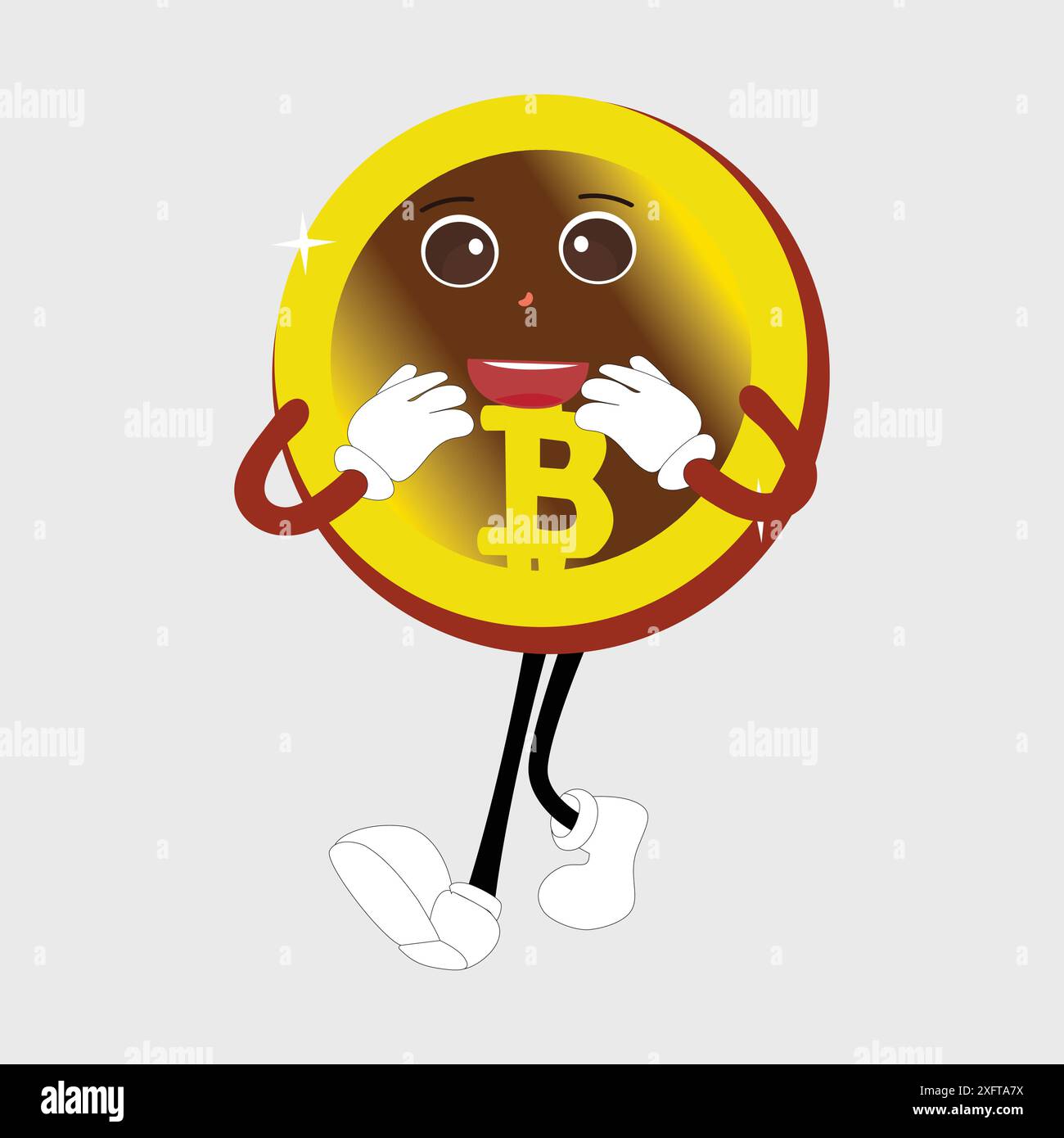 Bitcoin Crypto Currency Character Design Mascot, gestures of cute ...