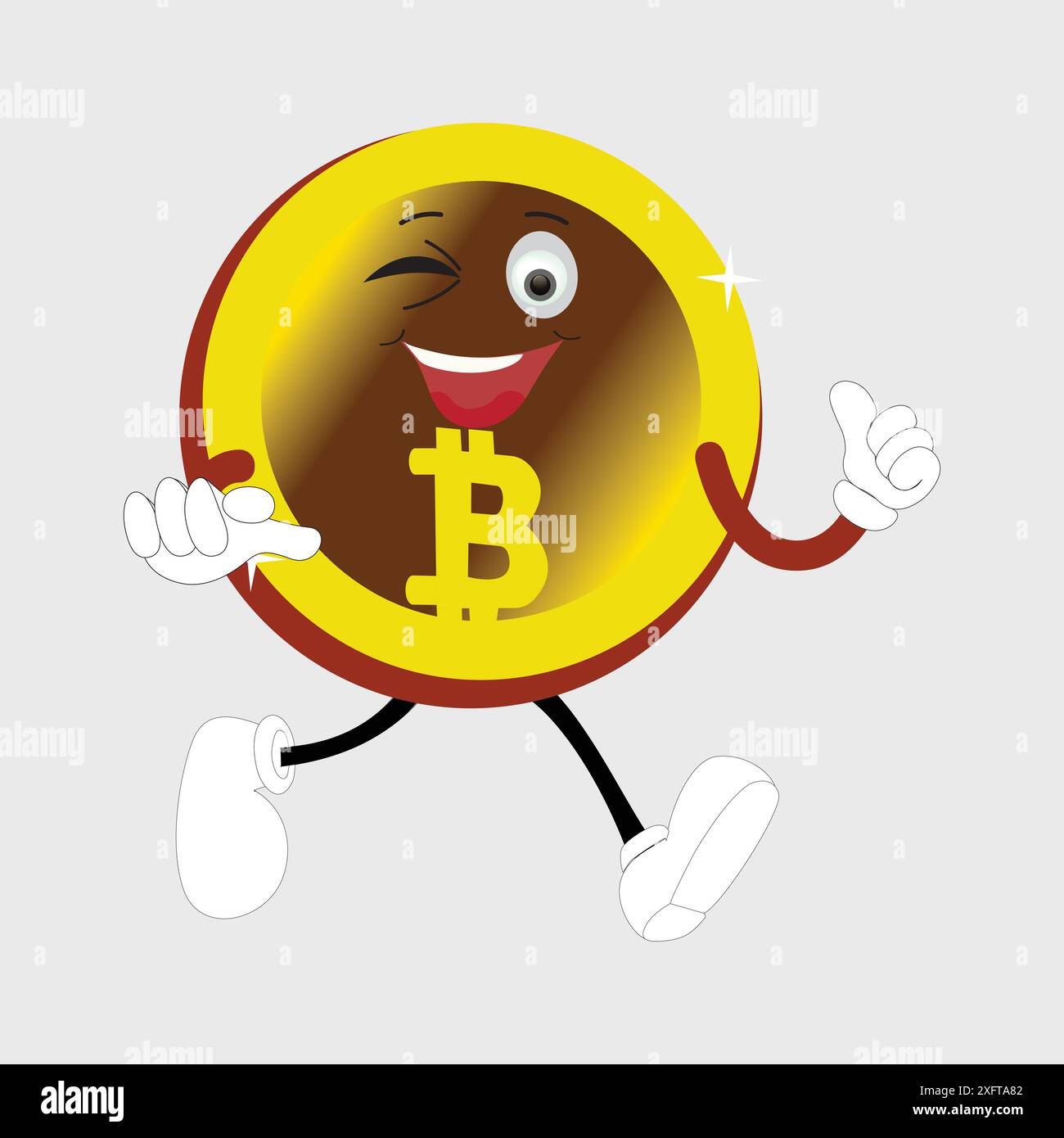 Bitcoin Crypto Currency Character Design Mascot, gestures of cute ...