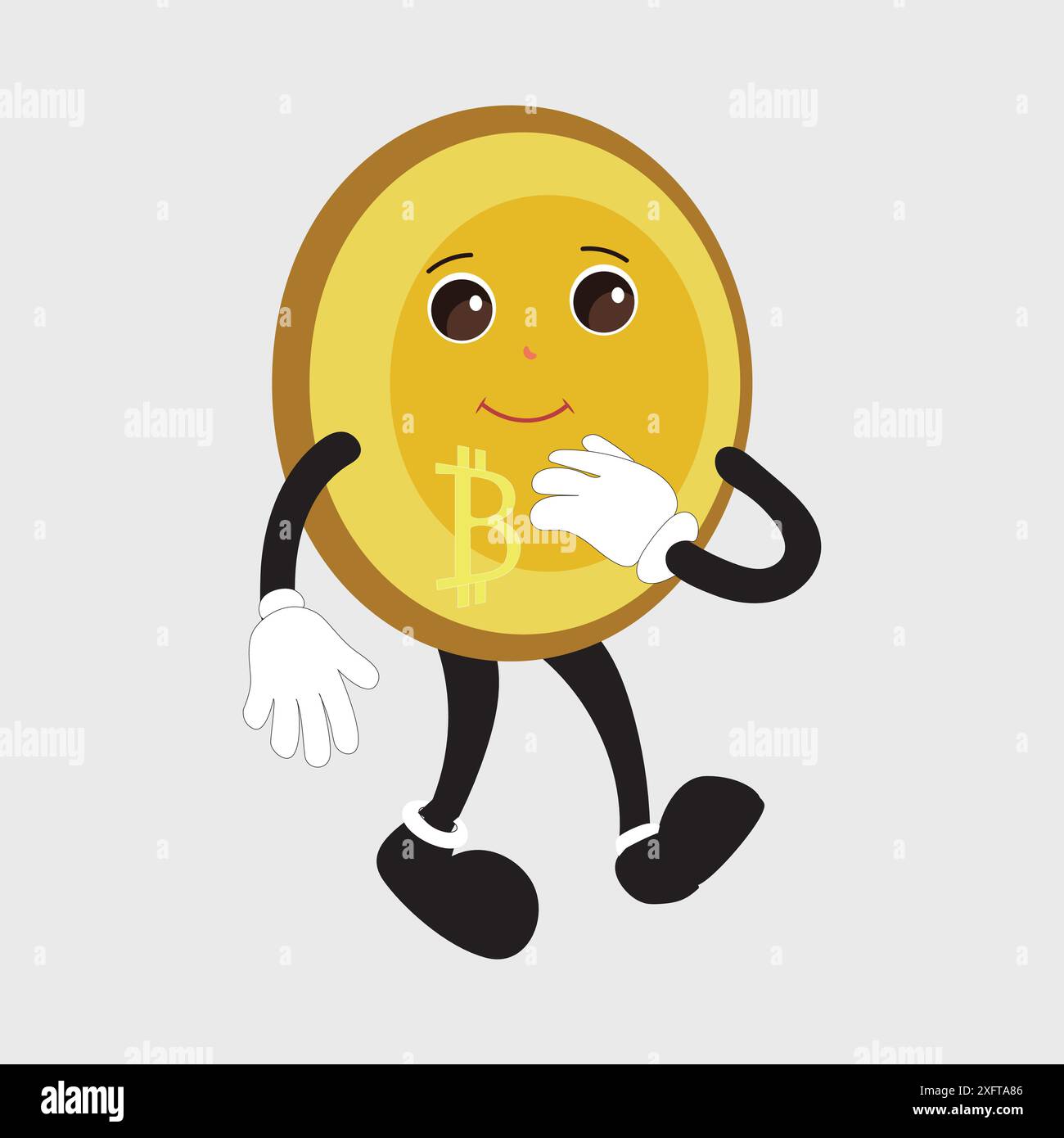Bitcoin Crypto Currency Character Design Mascot, gestures of cute ...