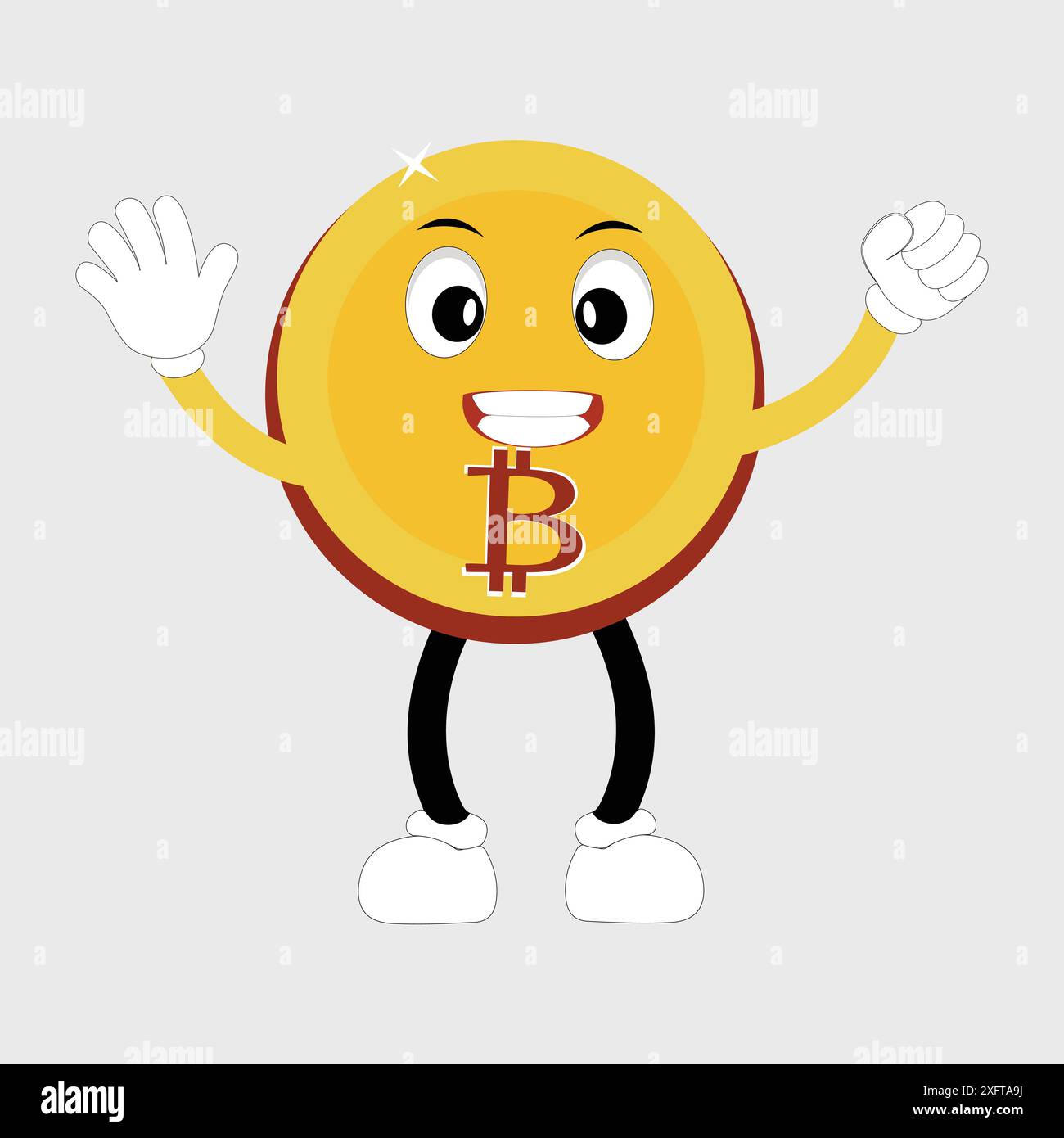 Bitcoin Crypto Currency Character Design Mascot, gestures of cute ...