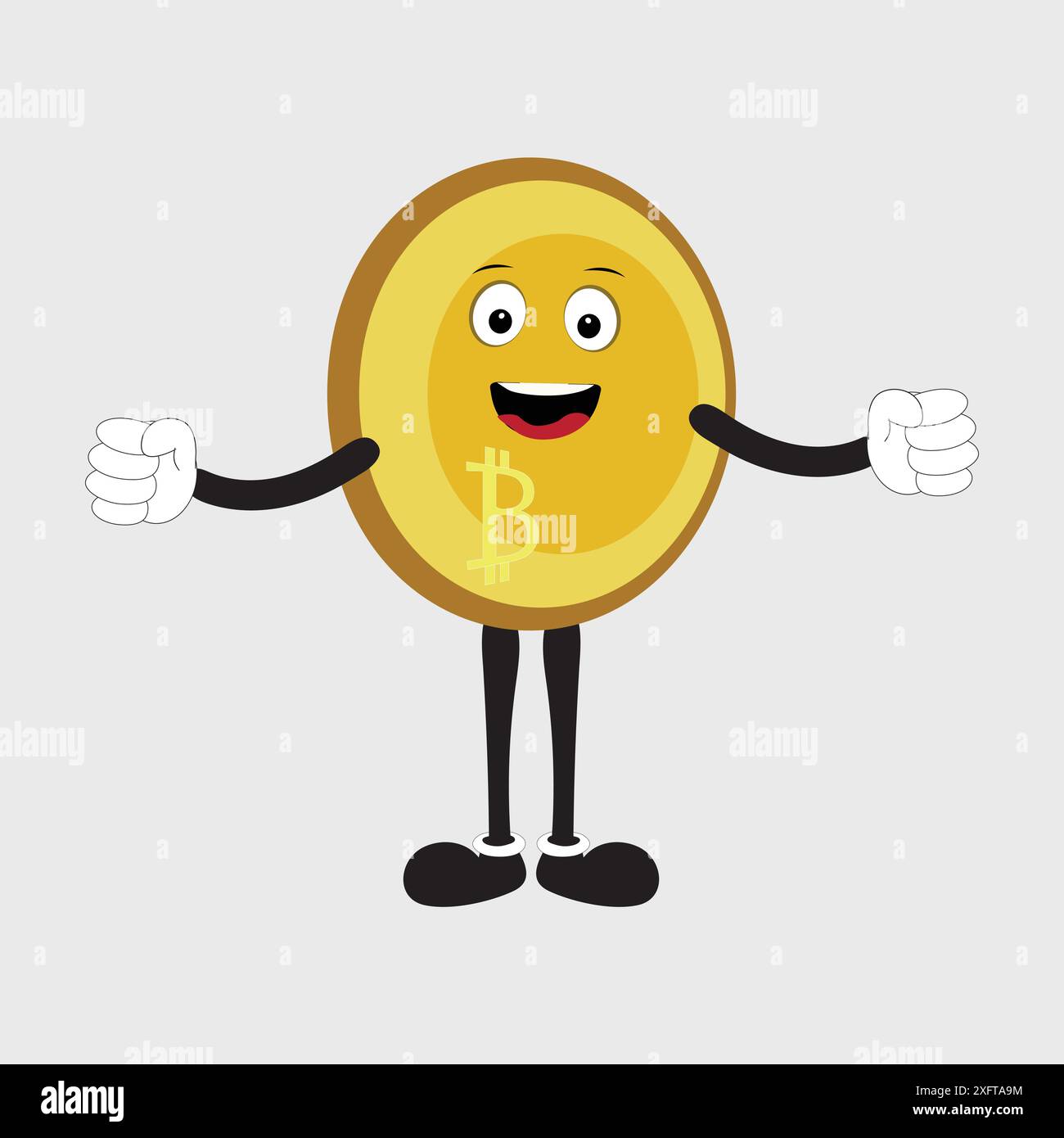 Bitcoin Crypto Currency Character Design Mascot, gestures of cute ...