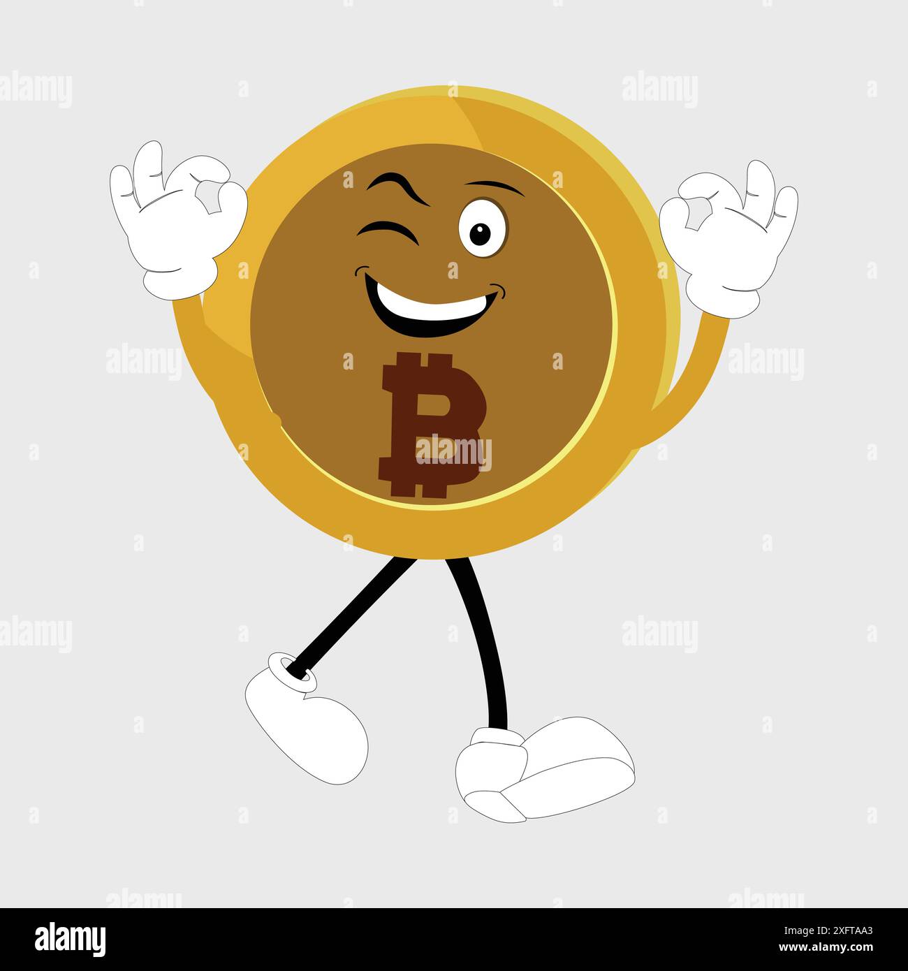 Bitcoin Crypto Currency Character Design Mascot, gestures of cute ...