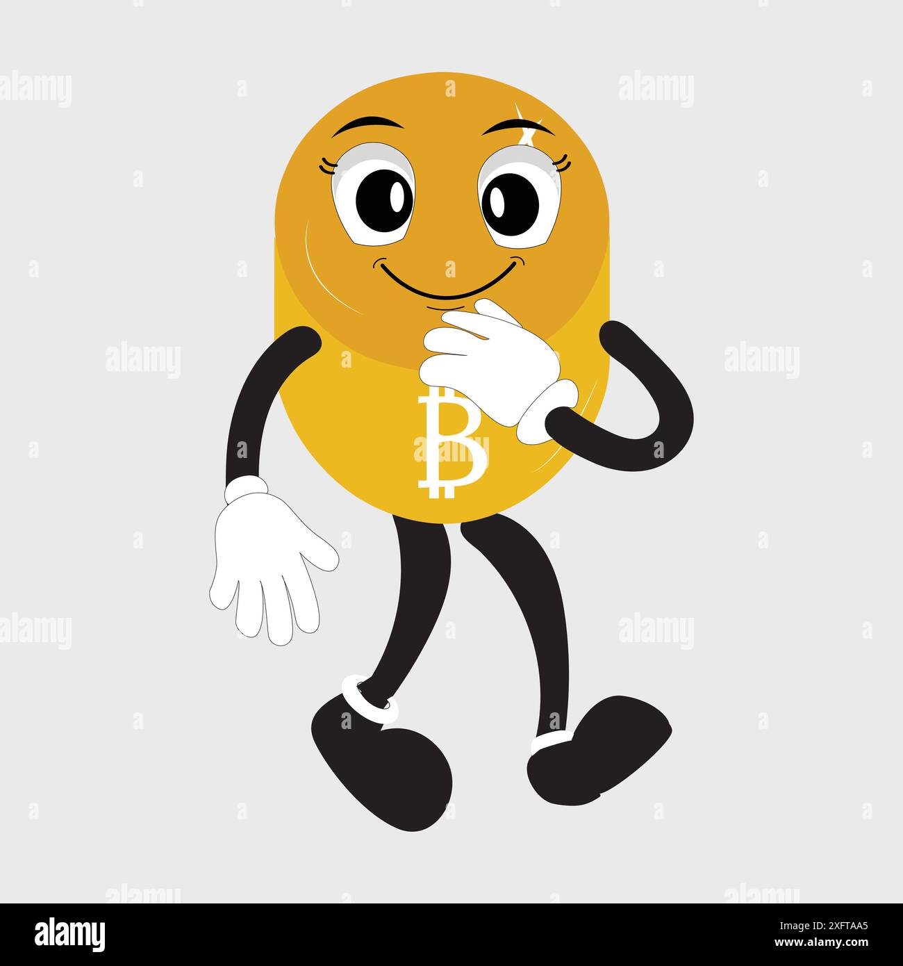 Bitcoin Crypto Currency Character Design Mascot, gestures of cute ...