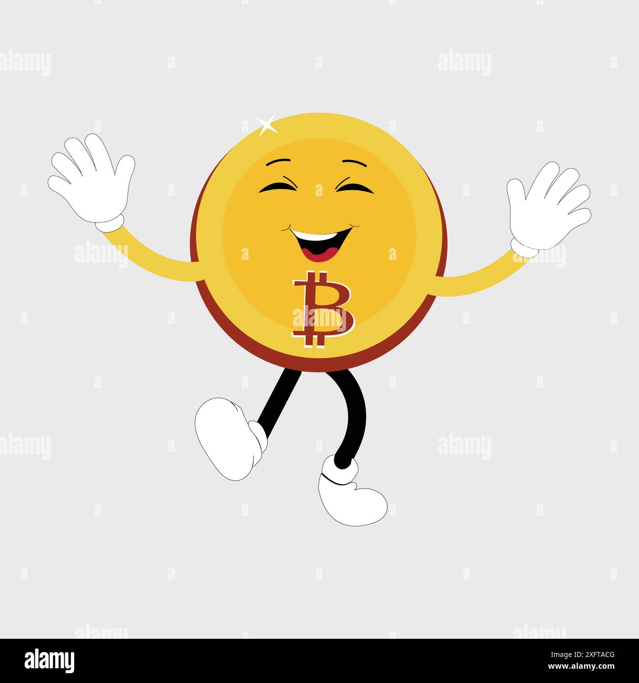 Bitcoin Crypto Currency Character Design Mascot, gestures of cute ...