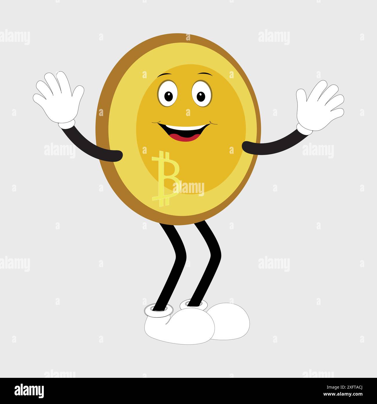 Bitcoin Crypto Currency Character Design Mascot, gestures of cute ...