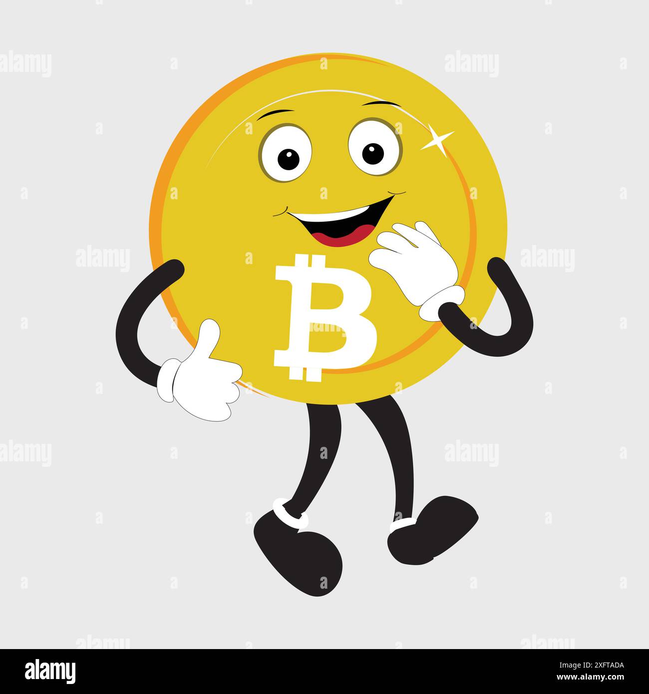Bitcoin Crypto Currency Character Design Mascot, gestures of cute ...