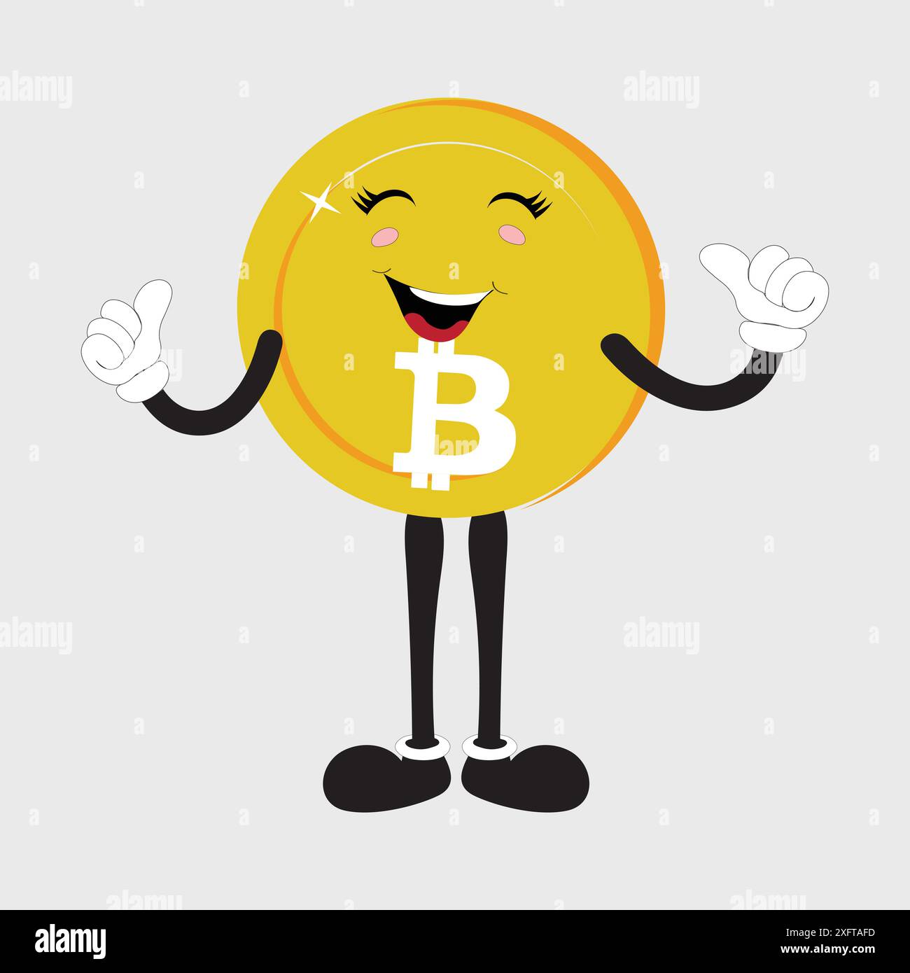 Bitcoin Crypto Currency Character Design Mascot, gestures of cute ...