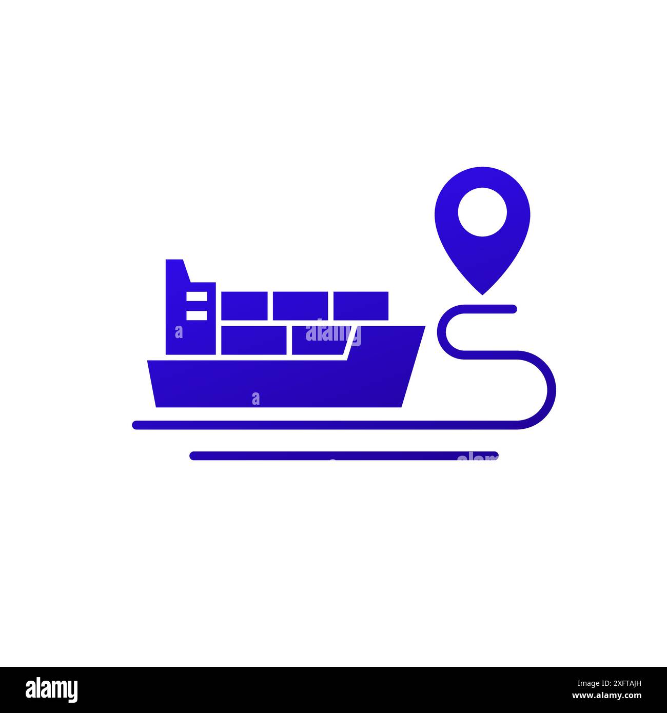cargo container ship, maritime route icon Stock Vector Image & Art - Alamy