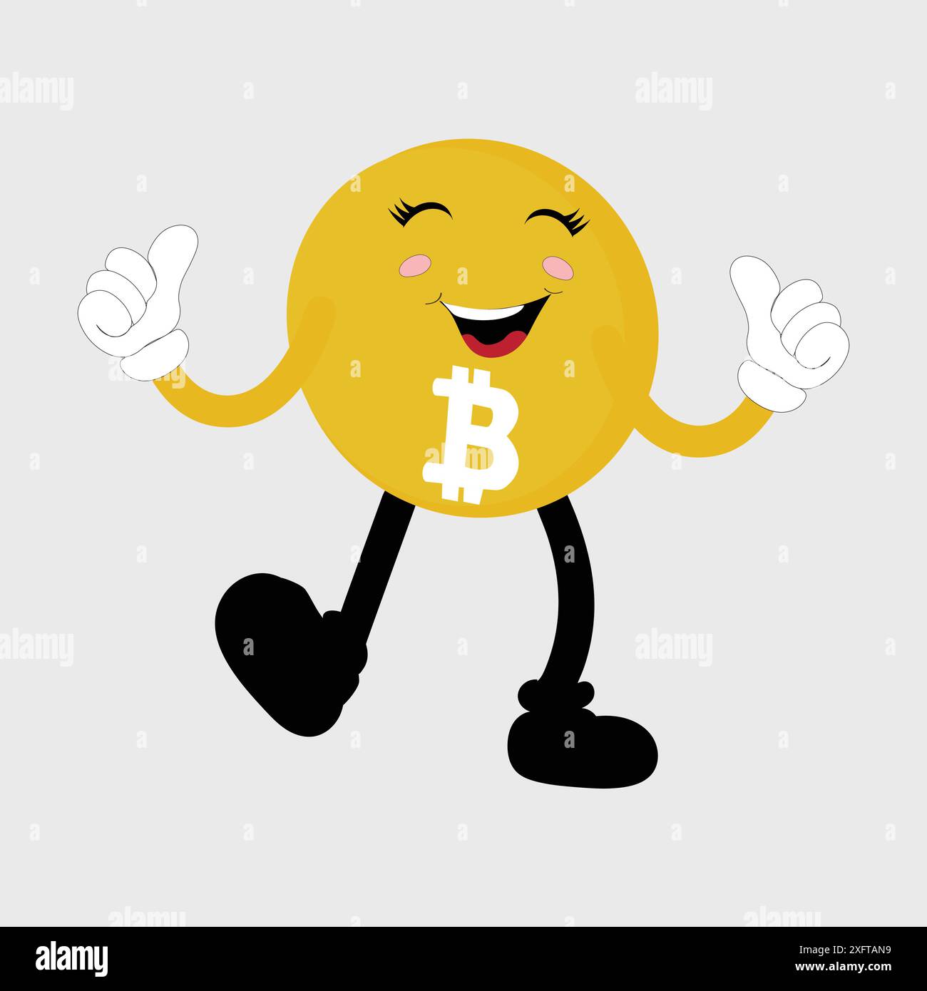Bitcoin Crypto Currency Character Design Mascot, gestures of cute ...
