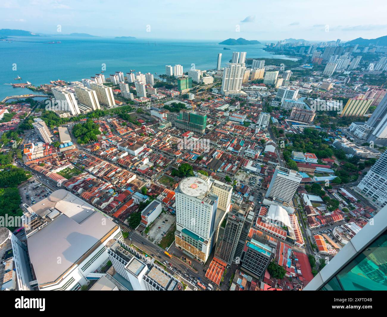 Penang Island,Malaysia-April 26 2023: Stunning view of downtown area of ...