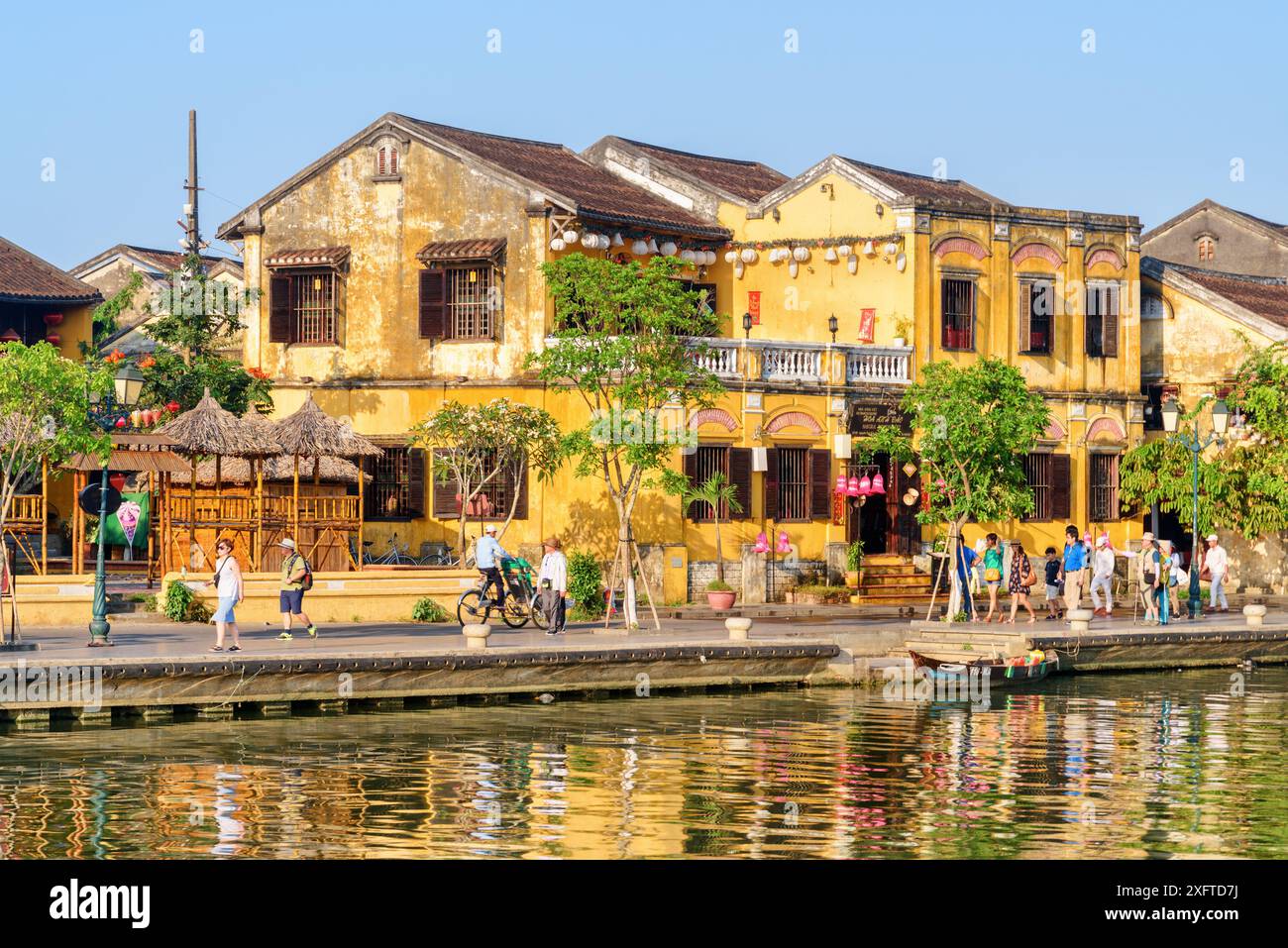 Hoi An (Hoian), Vietnam - April 11, 2018: View of traditional yellow ...