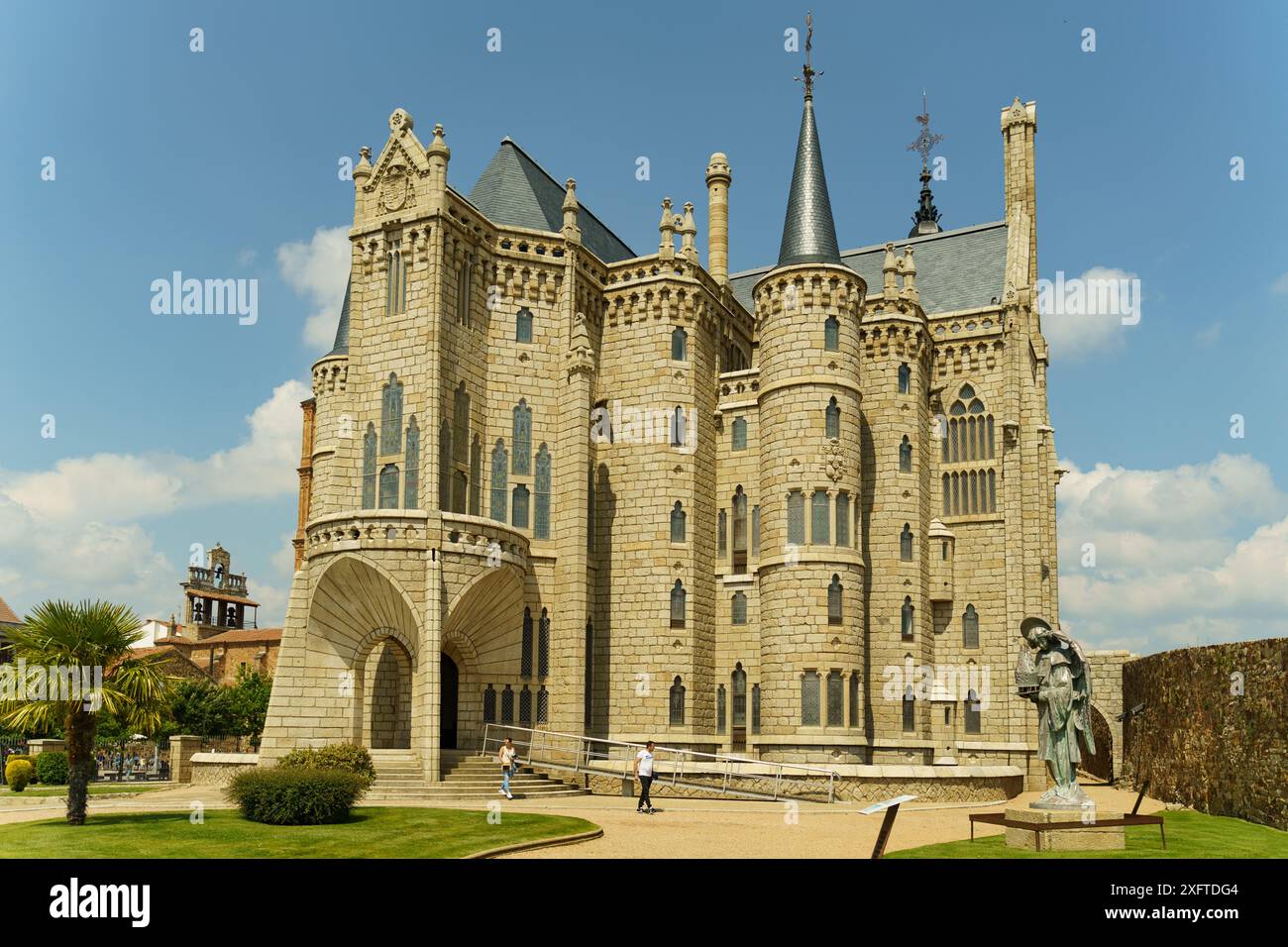 Astorga, Spain - June 4, 2023: A grand castle stands tall, with a ...