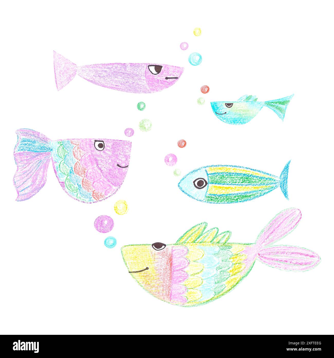 Red chalk fish illustration Cut Out Stock Images & Pictures - Alamy