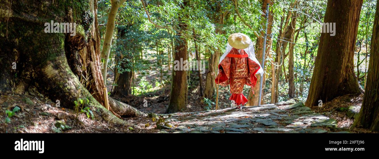 Japanese woman wearing traditional Heian Period costume at the Kumano ...
