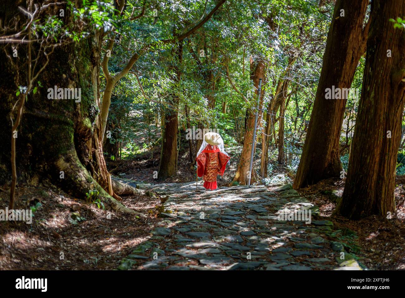 Japanese woman wearing traditional Heian Period costume at the Kumano ...