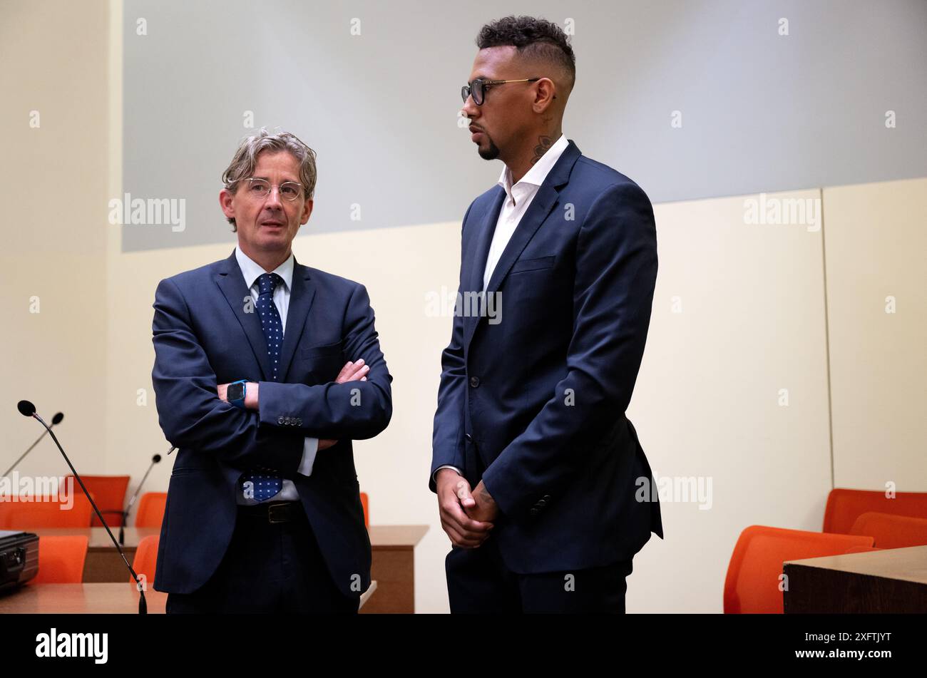Munich, Germany. 05th July, 2024. Jerome Boateng (r), professional ...