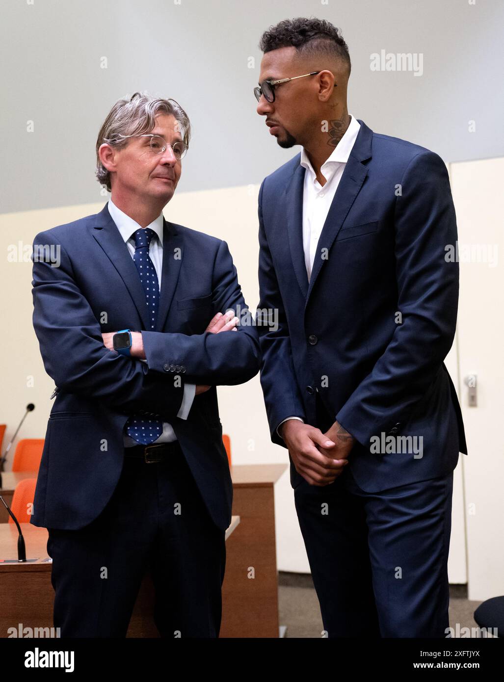 Munich, Germany. 05th July, 2024. Jerome Boateng (r), professional ...