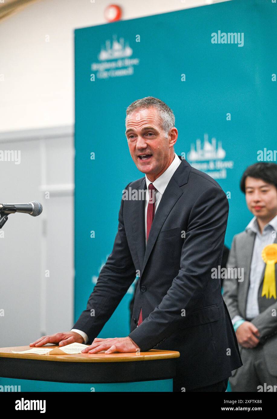 Brighton UK 5th July 2024 - Peter Kyle of the Labour Party wins the ...