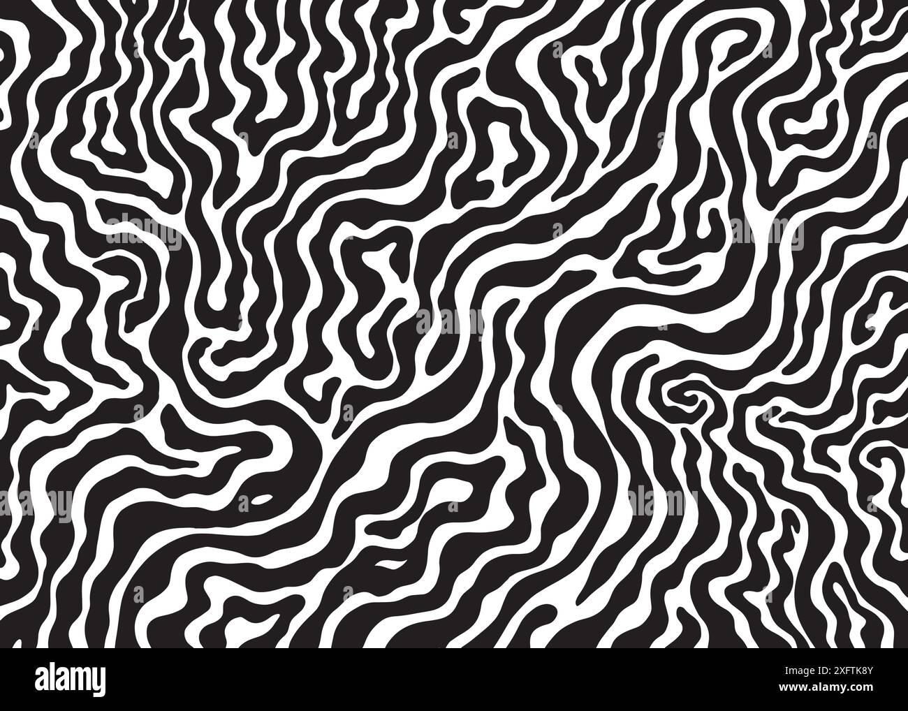 Abstract wave striped pattern. Black and white vector pattern ...