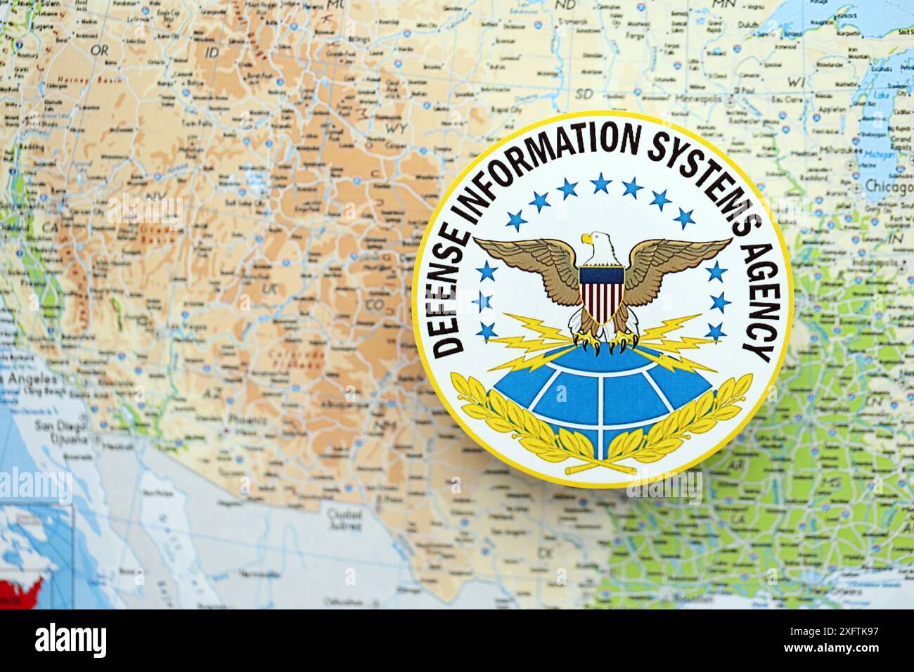 KYIV, UKRAINE - JUNE 26, 2024 Defense Information Systems Agency coat ...