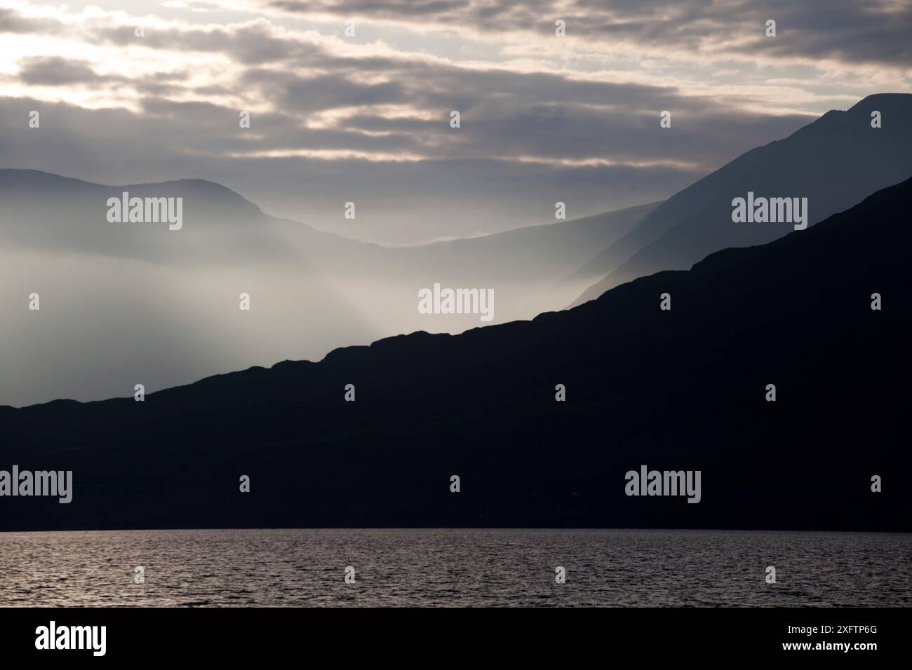 Sun rays on Ballycroy National Park, County Mayo, Ireland, July 2017 ...