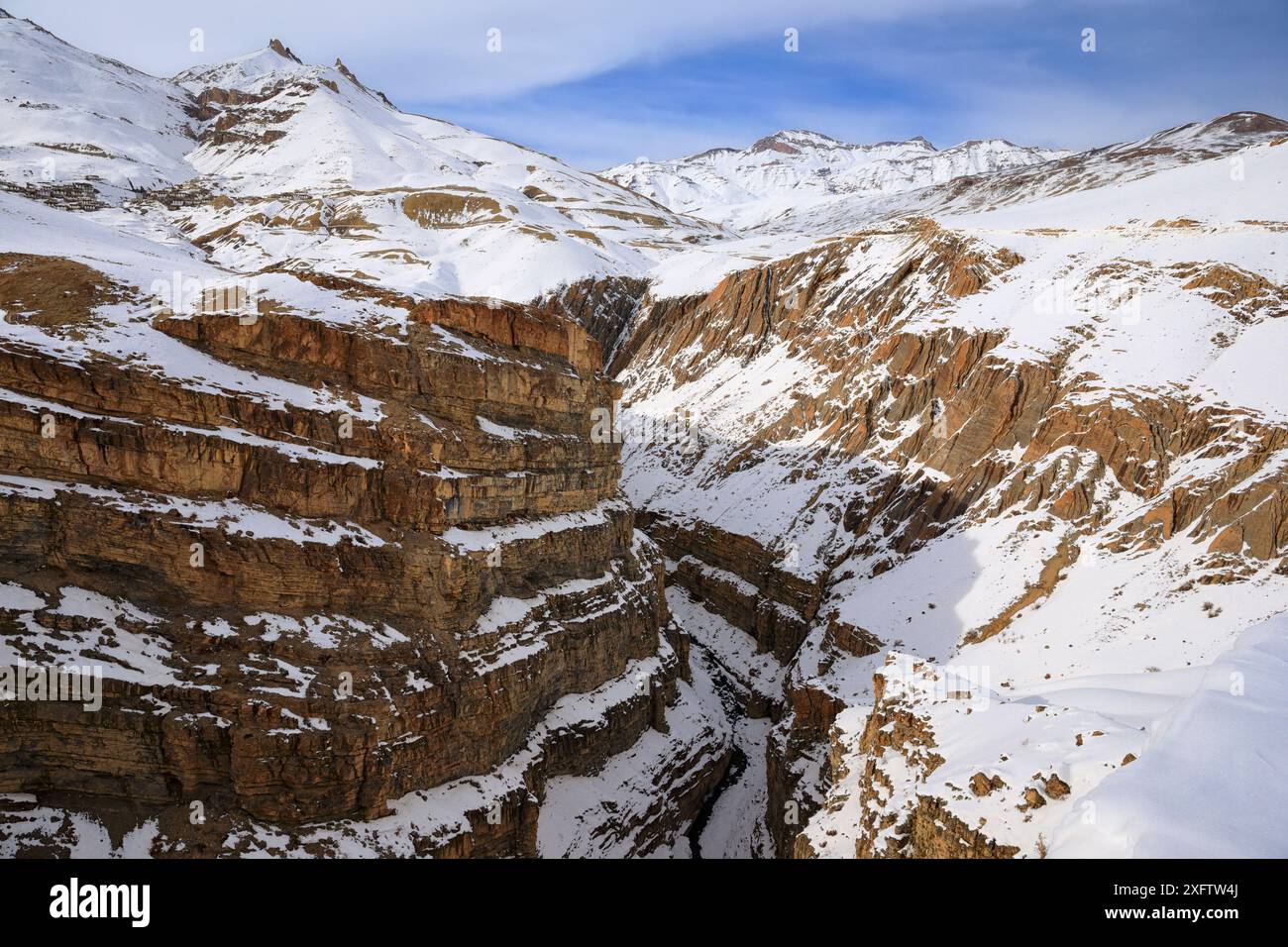Kibber canyon in Spiti valley, Cold Desert Biosphere Reserve, Himalaya ...