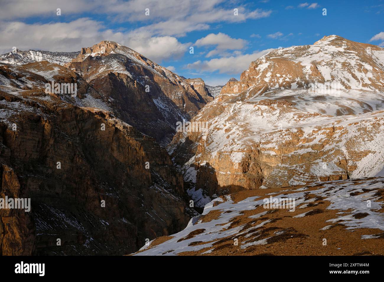 Samba Lamba Nallah canyon over Kibber village in Spiti valley, Cold ...