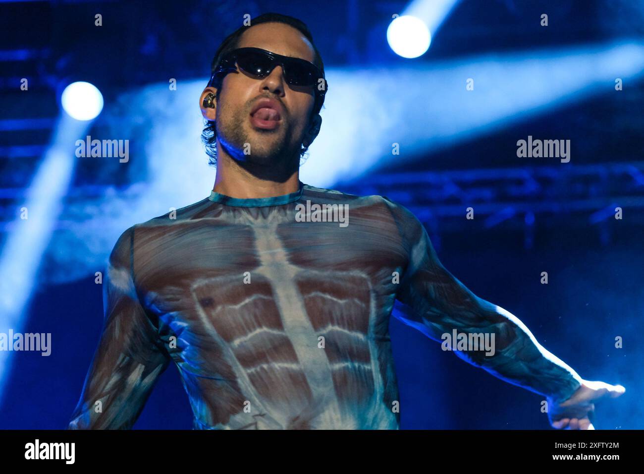 Termoli, Italy. 03rd July, 2024. Italian singer, Mahmood performs live ...