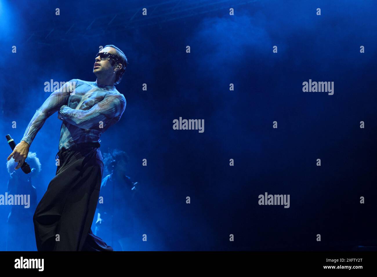 Termoli, Italy. 03rd July, 2024. Italian singer Mahmood performs in ...