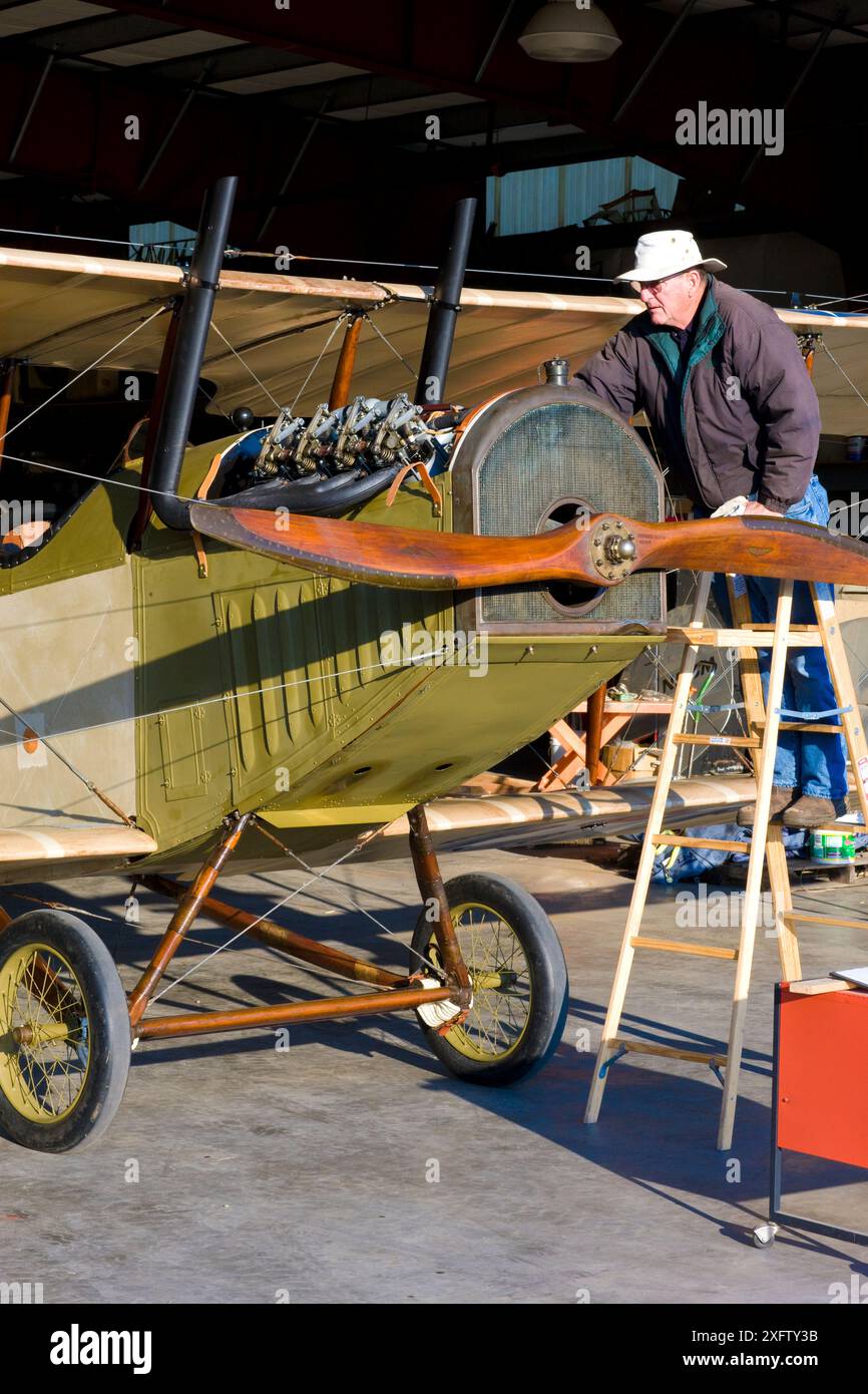The art of antique airplane maintenance Stock Photo - Alamy